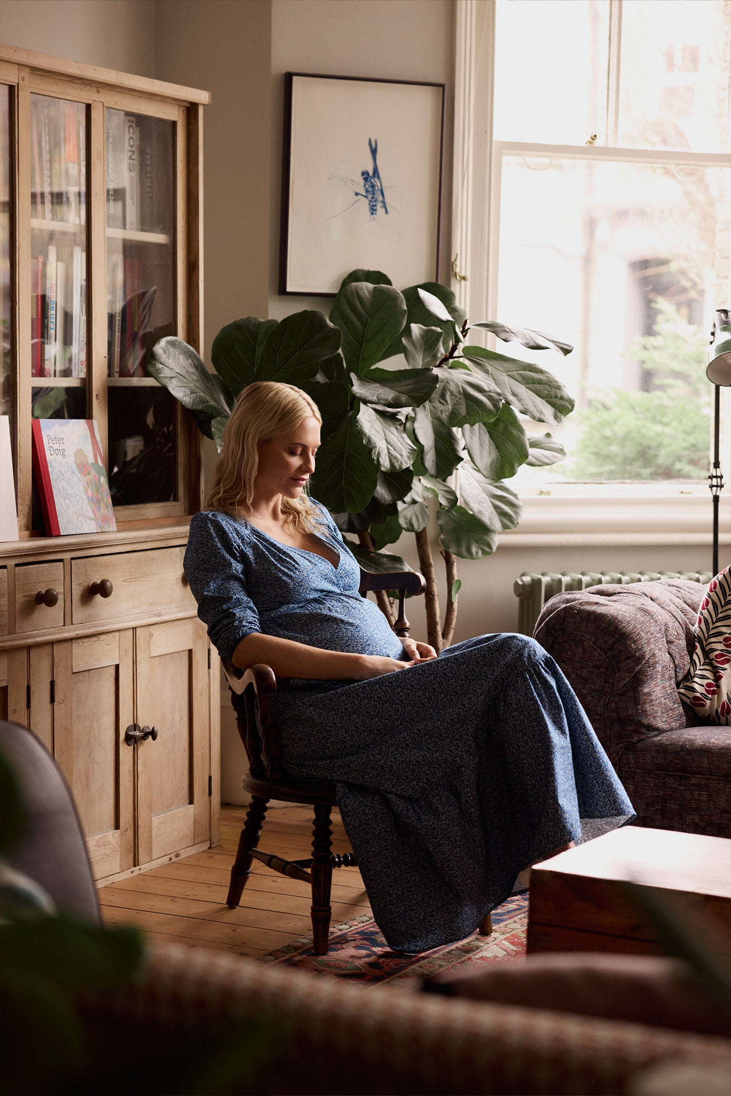 Poppy Delevingne X Clary & Peg Eva Dress Blue Floral Vine – Clary and Peg