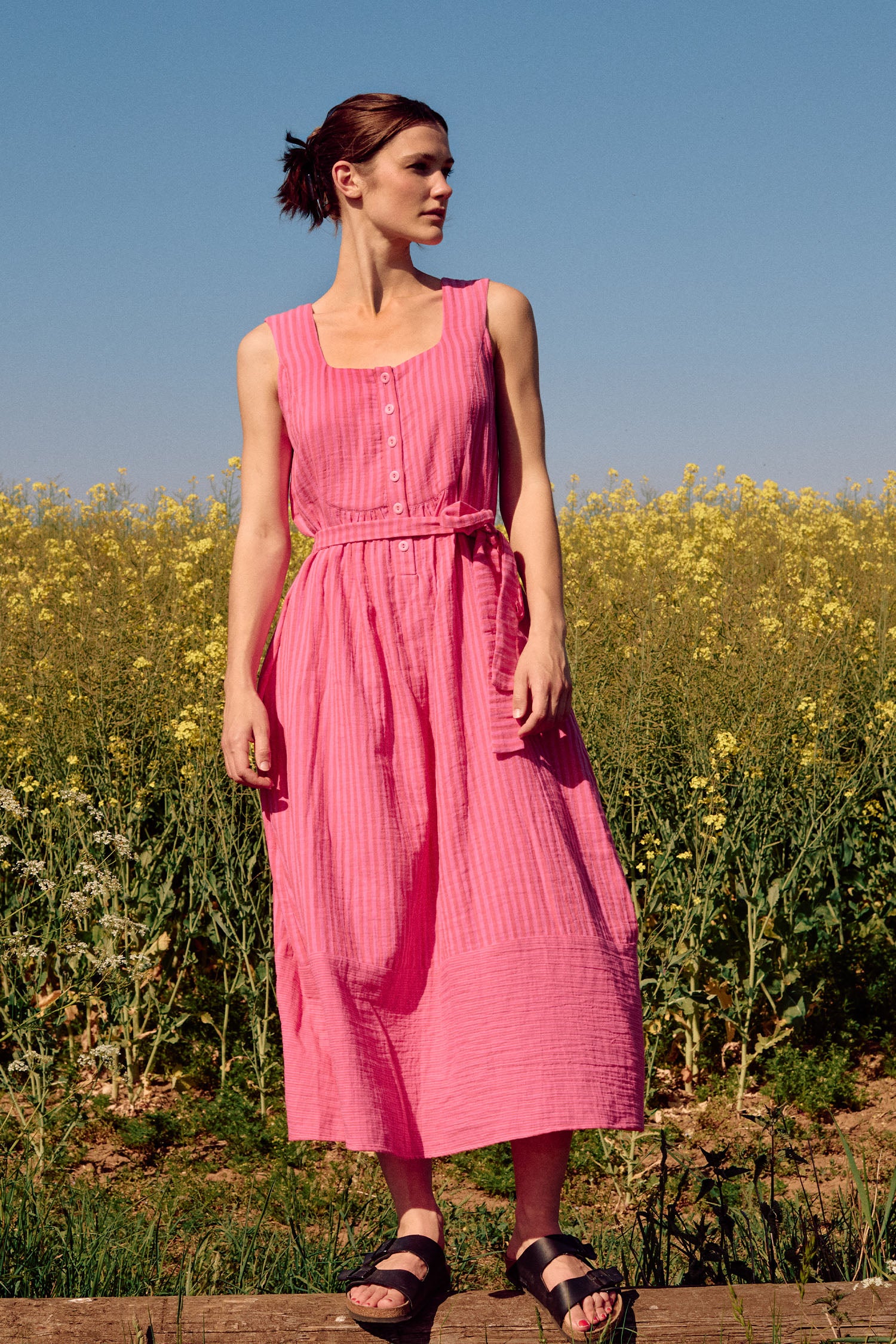 Sadie Dress Pink Stripe – Clary and Peg